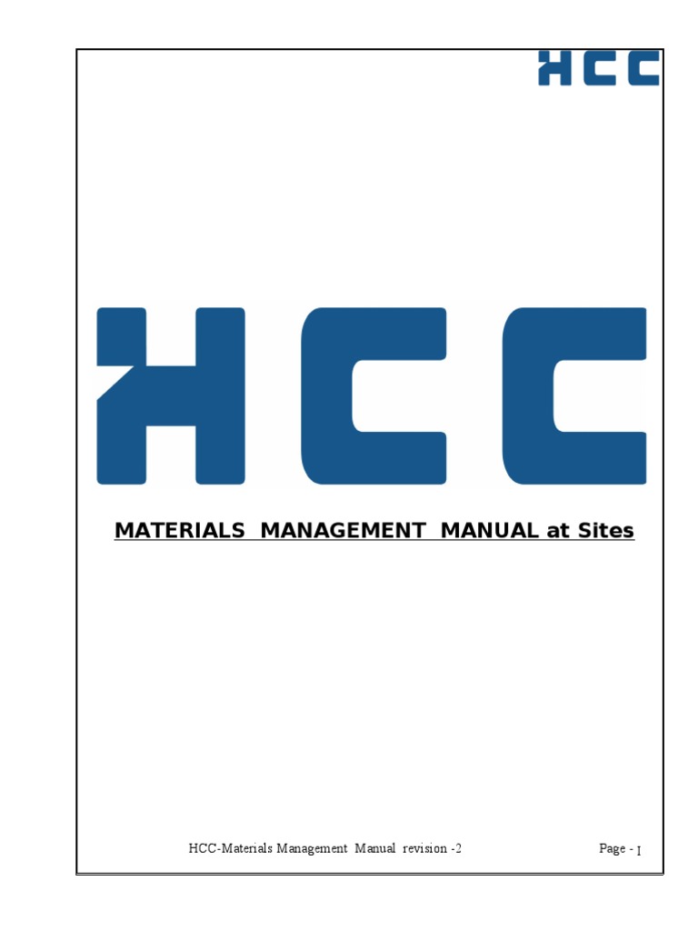 HCC Materials Management Manual Overview | PDF | Inventory | Debits And ...