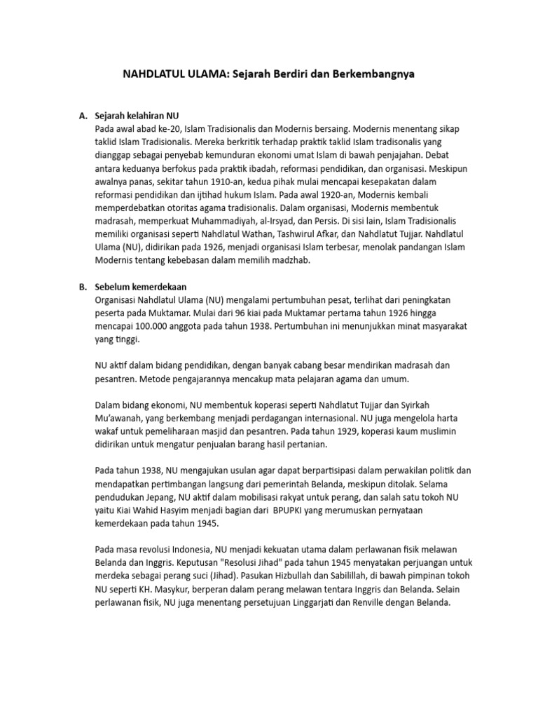 Sejarah NU | PDF
