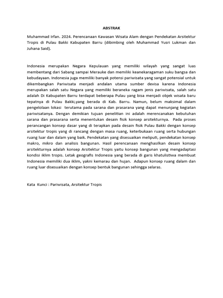 Contoh Abstrak Tesis | PDF