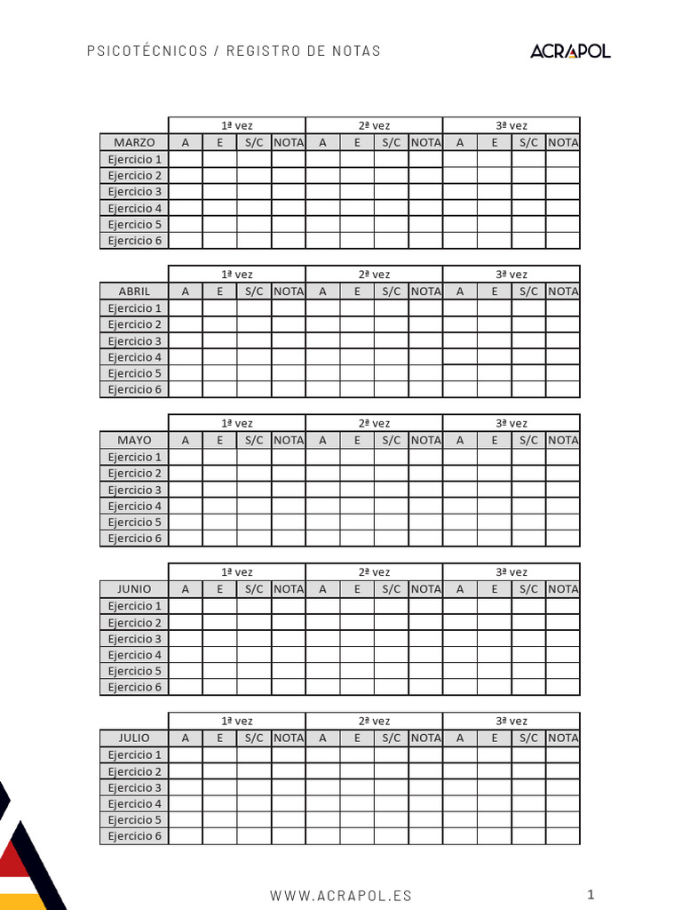 Plantilla - Registro de Notas | PDF | Ciencia y matemáticas