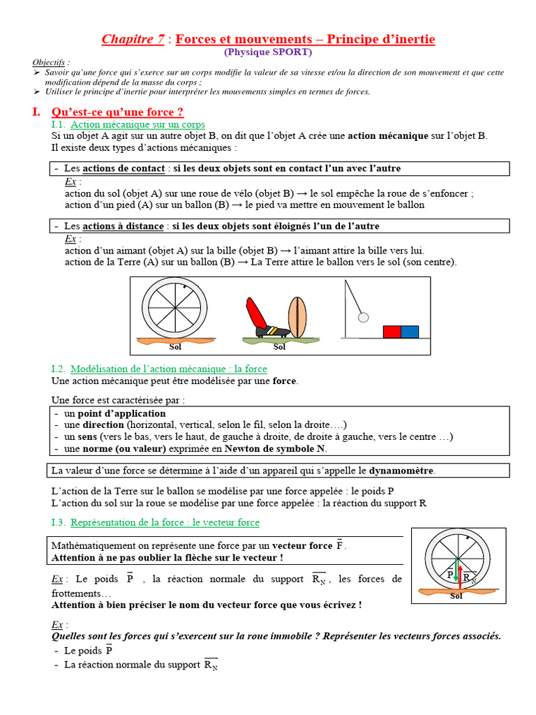 Chapitre 7 Les Forces | PDF
