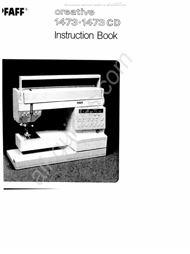 Pfaff Creative 1473/1673CD Sewing Machine Instruction Manual | PDF ...