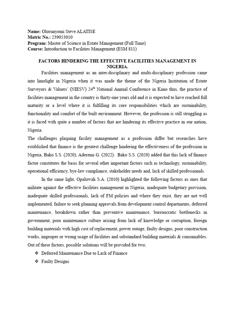 Esm 811 Assignment | PDF | Business