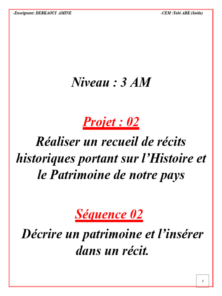 Fiches 3AM P2S2Derkaoui Amine Première Partie | PDF
