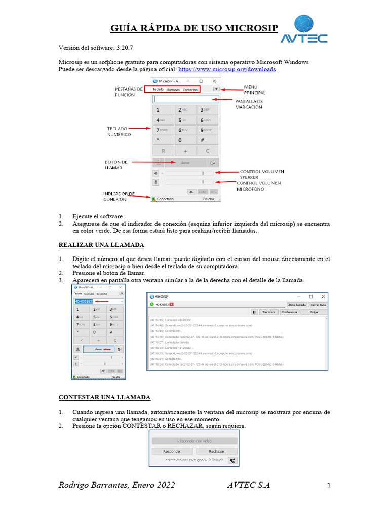 PBX-VTEC - GUÍA RÁPIDA DE USO MICROSIP v3.0 | PDF | Ventana ...