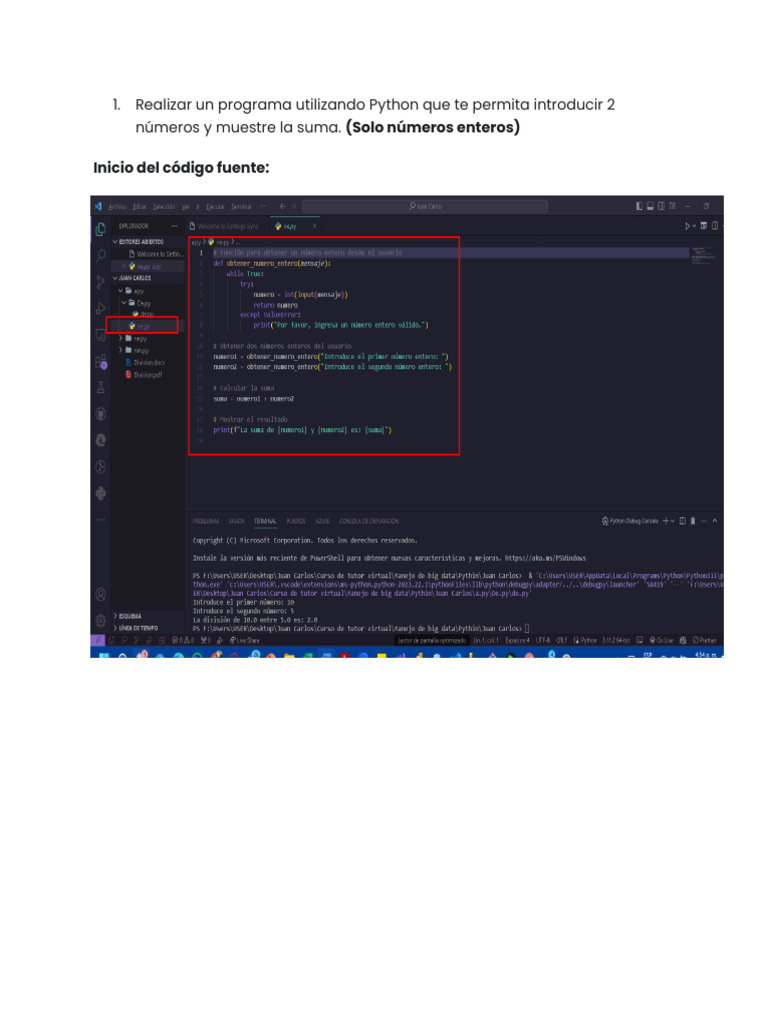 Programas Python para Operaciones Aritméticas | PDF | Informática