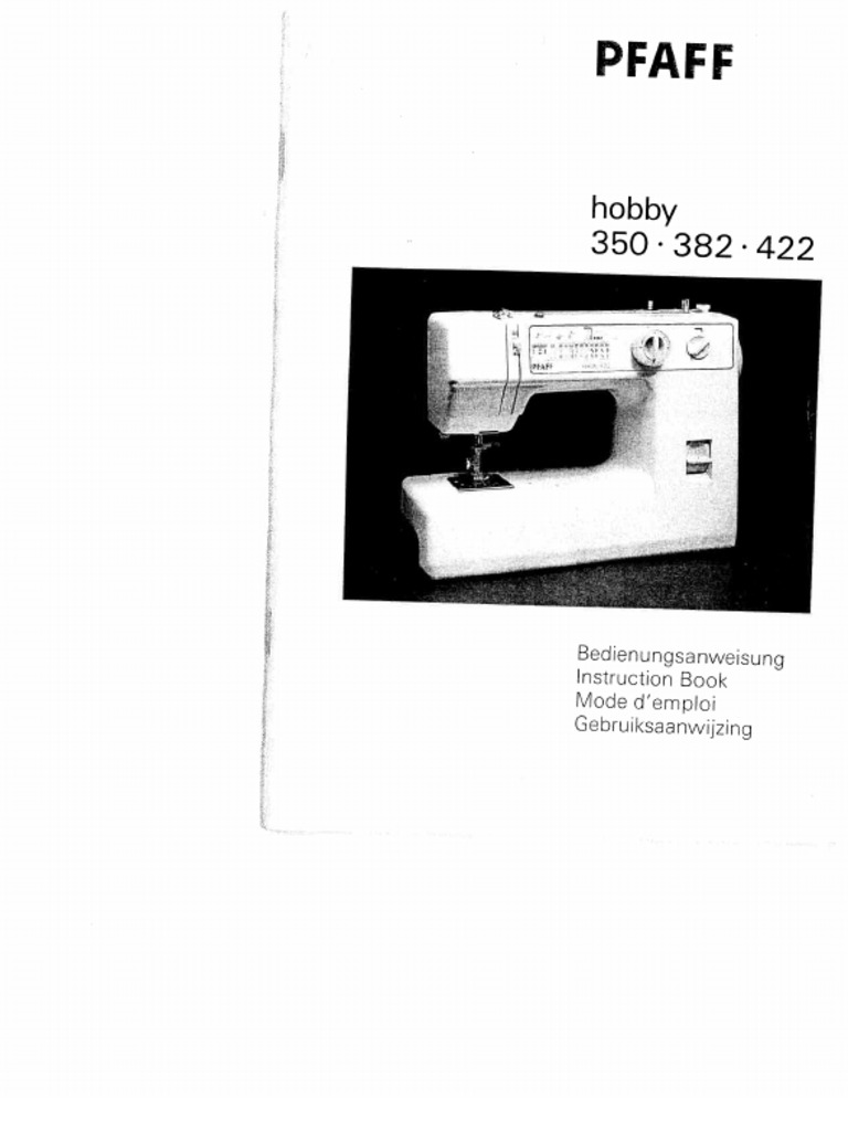 Pfaff Hobby 350/382/422 Sewing Machine Instruction Manual | PDF ...