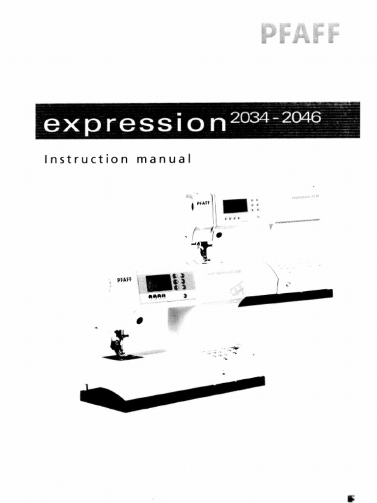 Pfaff Expression 2034/2046 Sewing Machine Instruction Manual | PDF ...