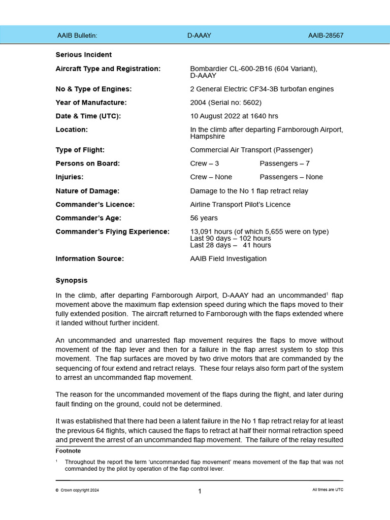 Bombardier CL-600-2B16 604 D-AAAY 02-24 | PDF | Relay | Air Traffic Control