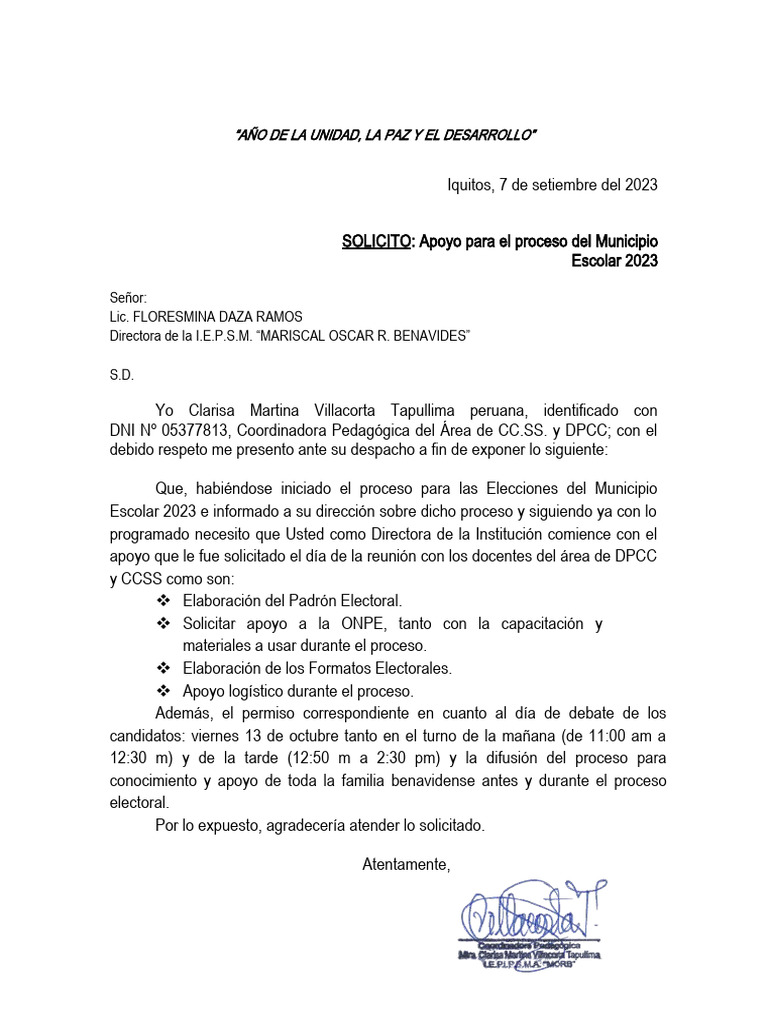 Solicitud para Apoyo de Actividad de Municipio Escolar 2023 | PDF