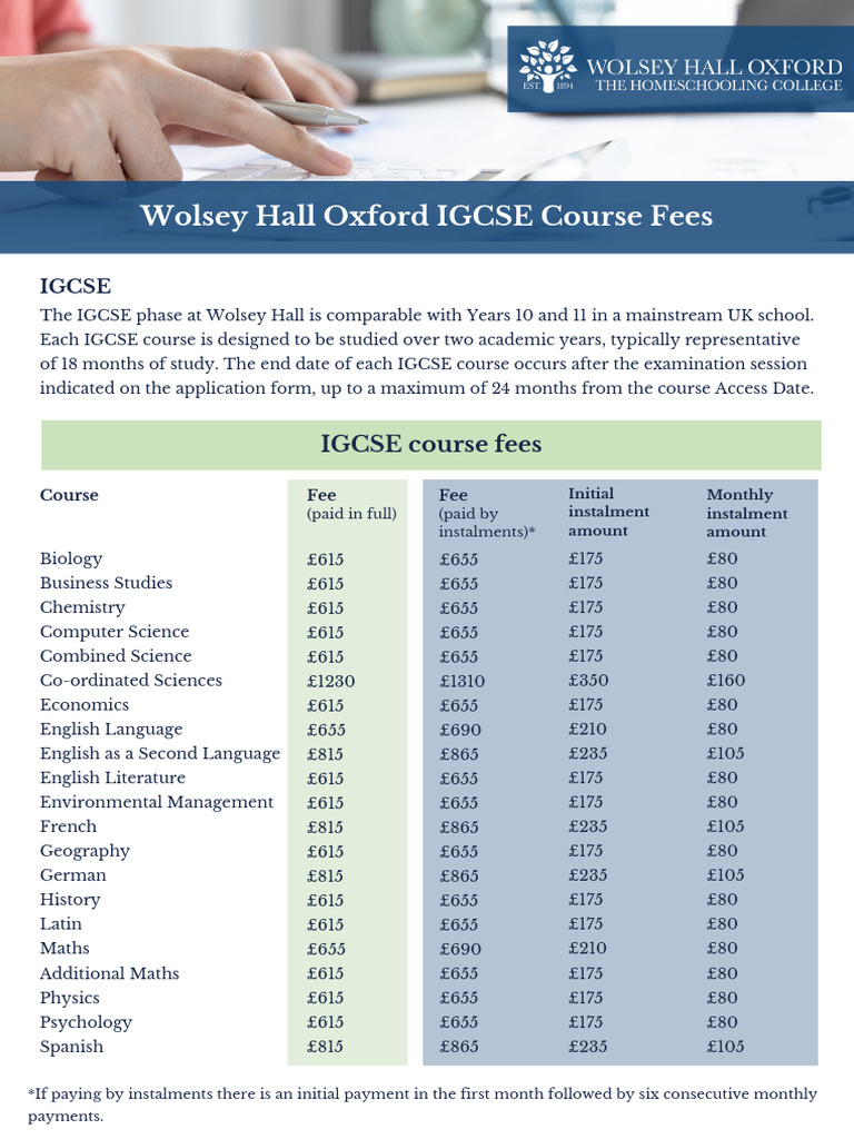Wolsey Hall IGCSE Course Price List April 2023 | PDF | Science