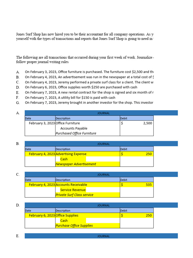 Acctg180 W02 Problems Accounting Cycle | PDF | Debits And Credits | Expense