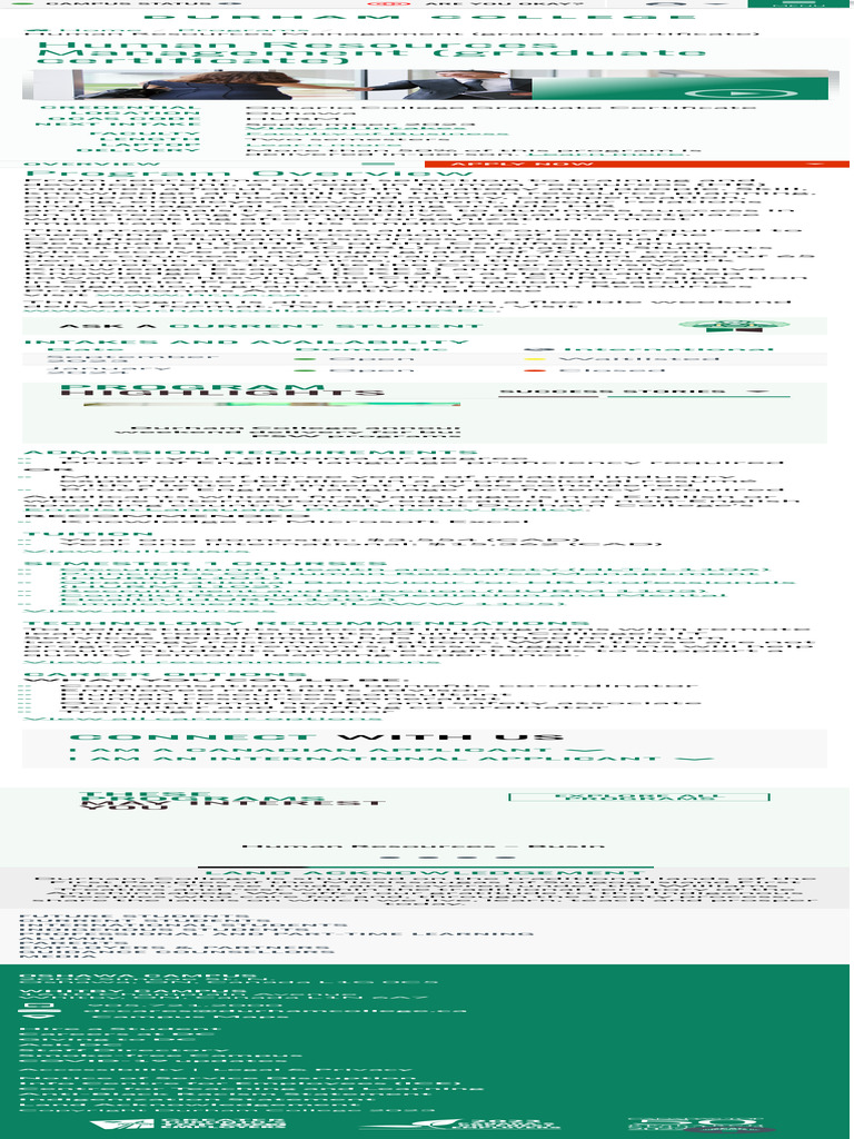 Human Resources Management (Graduate Certificate) | PDF | Human Resources | Human Resource ...