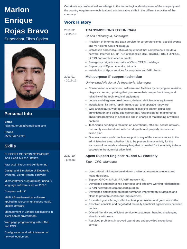 CV Marlon 2022 230208 185713 | Download Free PDF | Computer Network | Fiber To The X