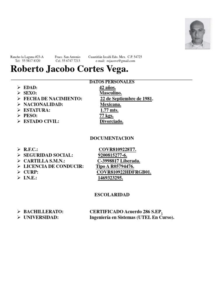 24CV Roberto Jacobo Cortes Vega | PDF | Economias | Business