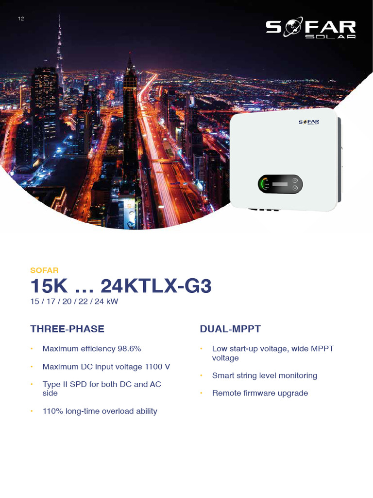 DS - Inversor 15kW | PDF | Alternating Current | Physical Quantities