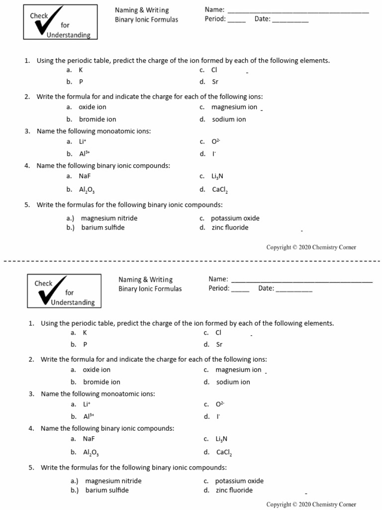 Exit Ticket Editable 18 | PDF | Ion | Chemical Compounds