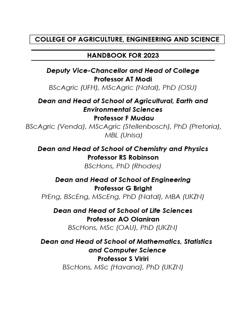 2023 Handbook | PDF | Thesis | Agriculture