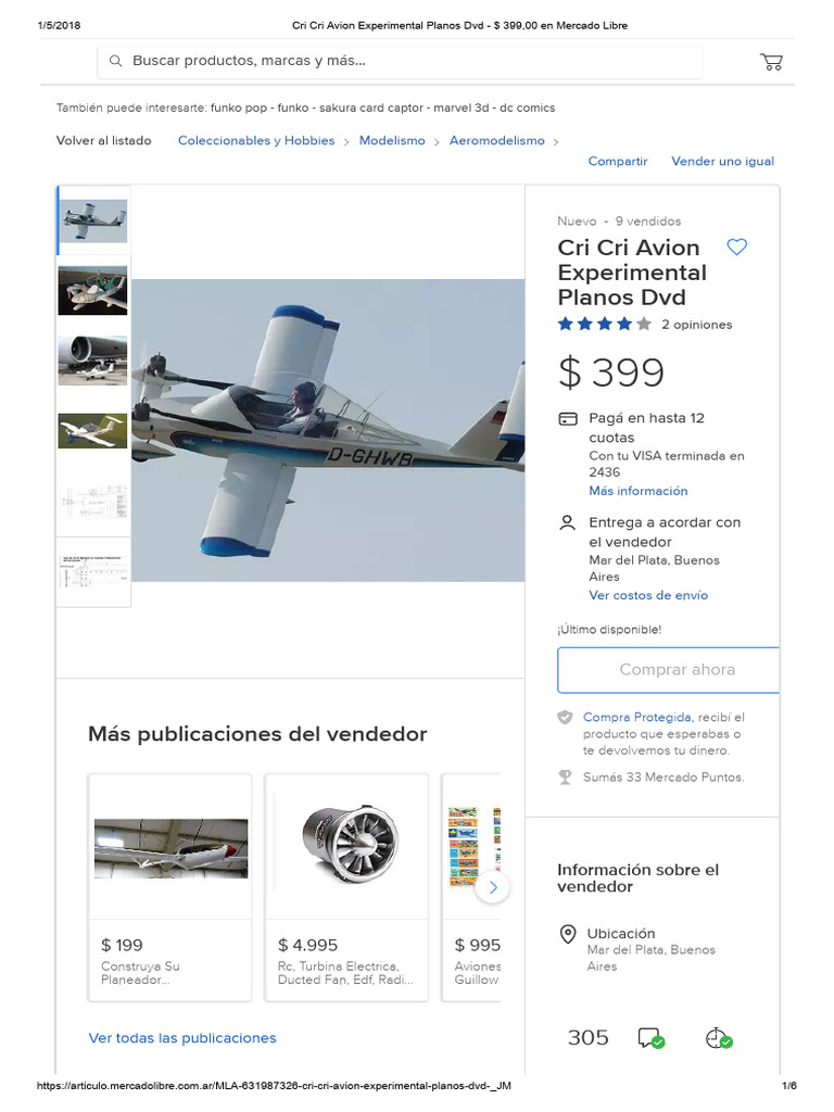 Planos del Avión Cri Cri Experimental | PDF | Aviación | Aeronave