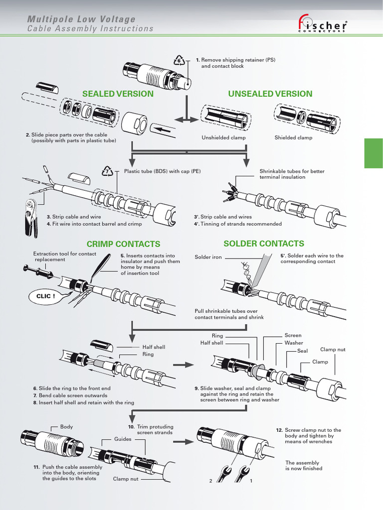 Fischer Connector Assembly Guide | PDF | Electrical Connector ...