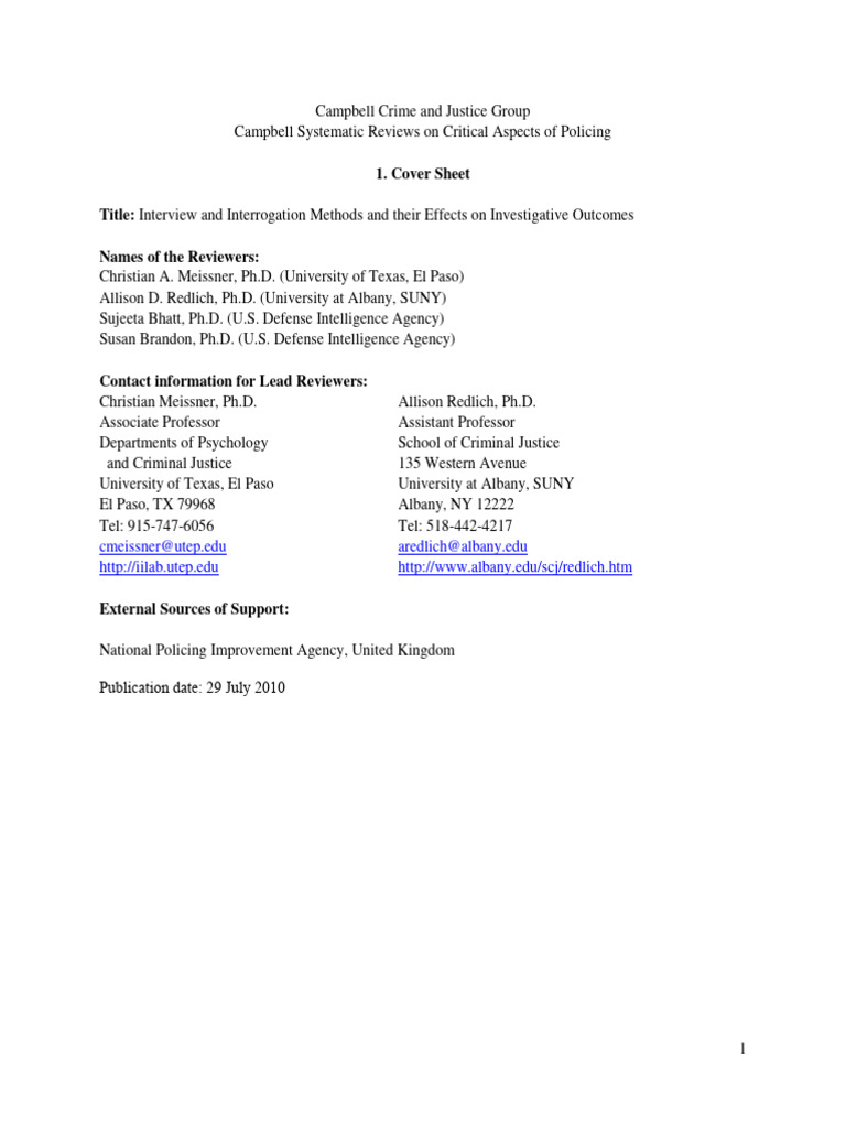 Interview and Interrogation Methods and Their Effe | PDF | Meta ...