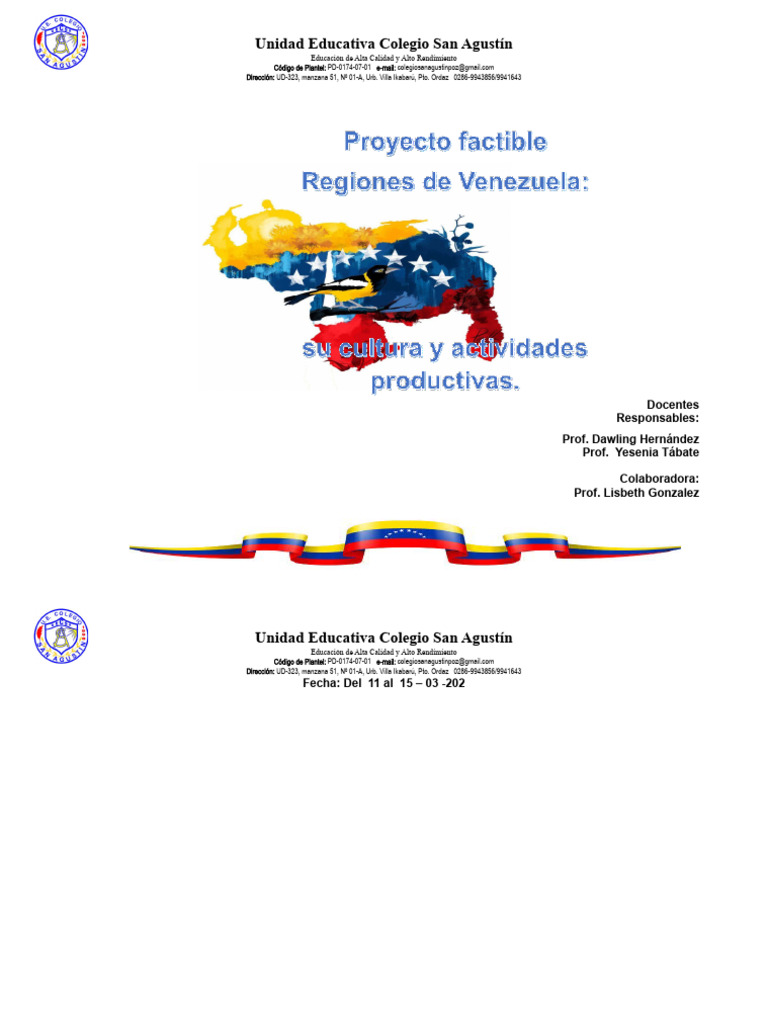 Proyecto Factible Regiones de Venezuela | PDF