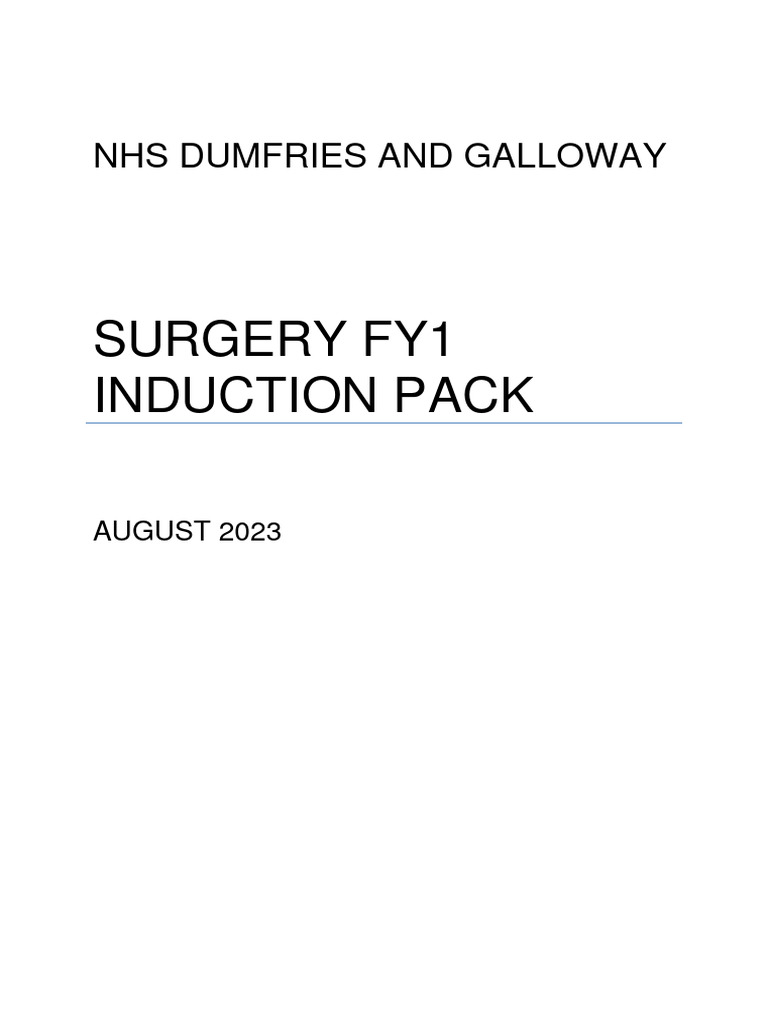 Surgery FY1 Induction 2023 | PDF | Surgery | Patient