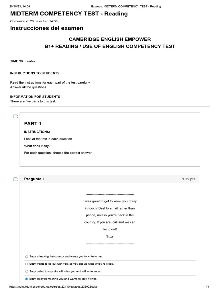 Examen_ MIDTERM COMPETENCY TEST - Reading | PDF | Hunting | Photograph