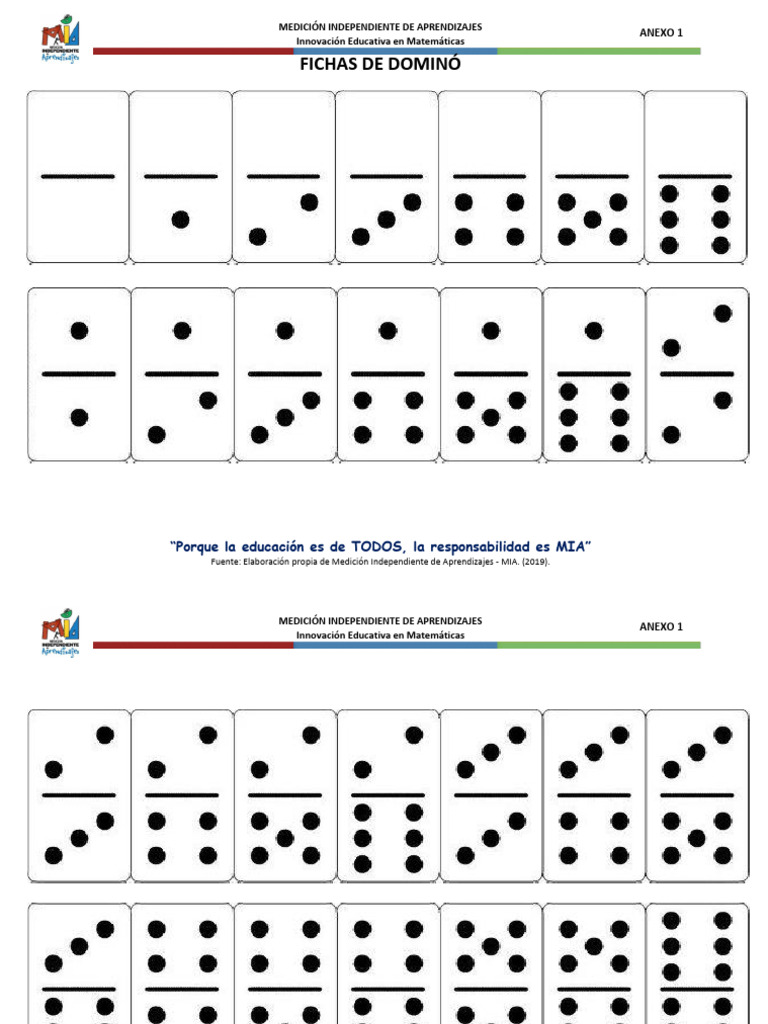 Anexo 1. Fichas de Dominó | PDF