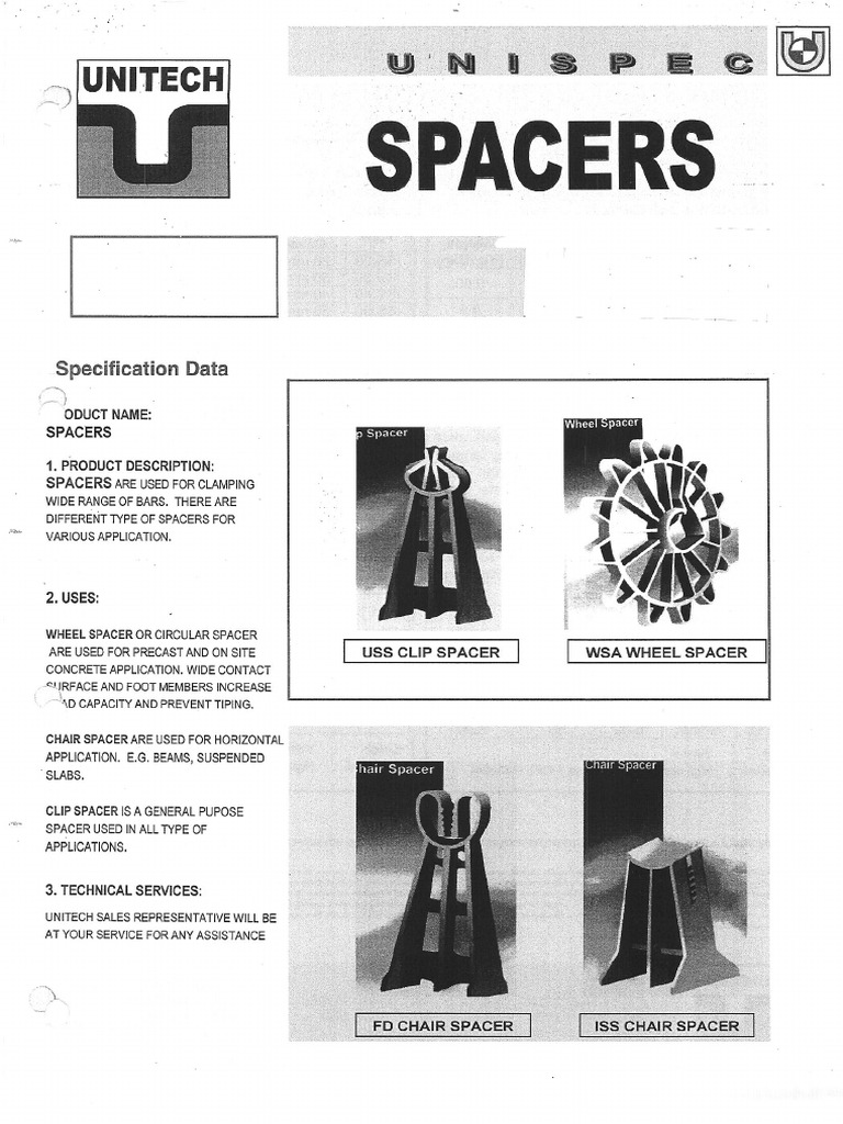 Spacers Data Sheet | PDF