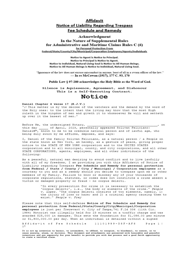 Feeschedule TEMPLATE | PDF | Oath Of Office | Treason