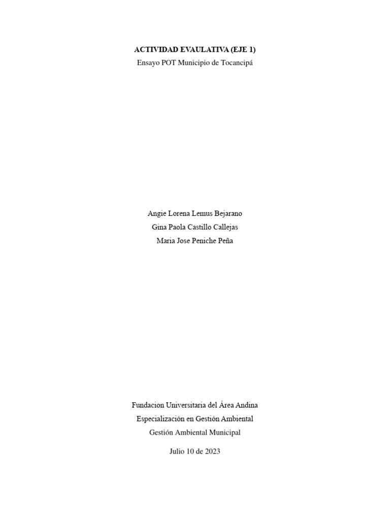 Ensayo Pot Eje 1 | PDF