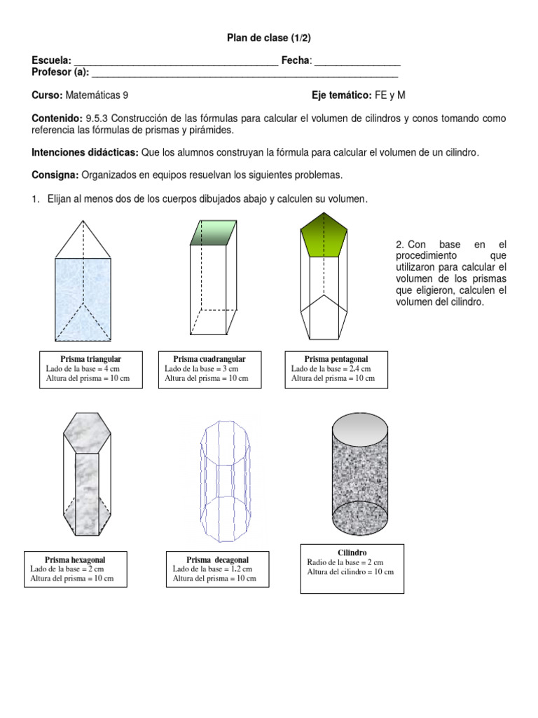 Prisma Triangular Prisma Cuadrangular Prisma Pentagonal | PDF