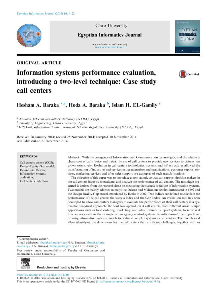 Information Systems Performance Evaluation | PDF | Call Centre | Information