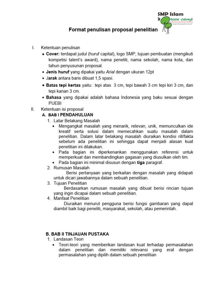 Format Penulisan Proposal Penelitian | PDF