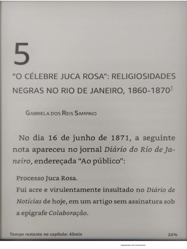 6 o Célebre Caso Juca Rosa Religiosidades Negras No RJ 1860 70 SAMPAIO ...