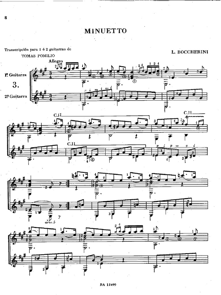 Minuetto by Luigi Boccherini 2 Guitars | PDF