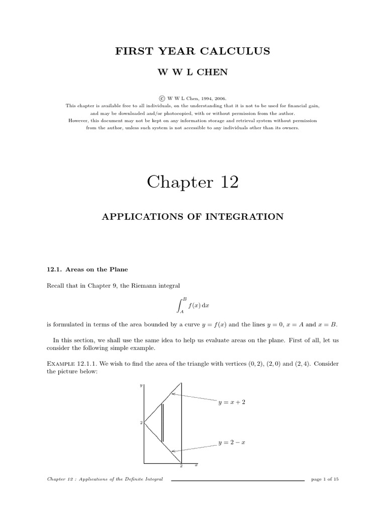 Chen Calculus Ch 12 Pdf Area Cartesian Coordinate System
