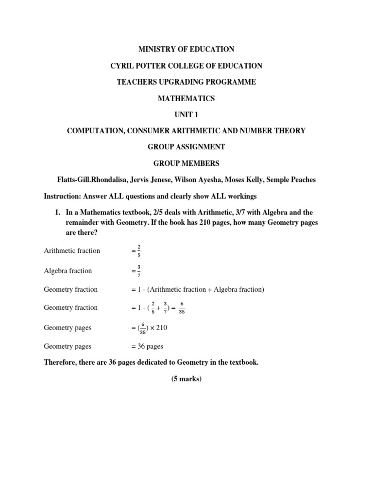 Group Assessment TUP U1 | PDF | Arithmetic | Geometry