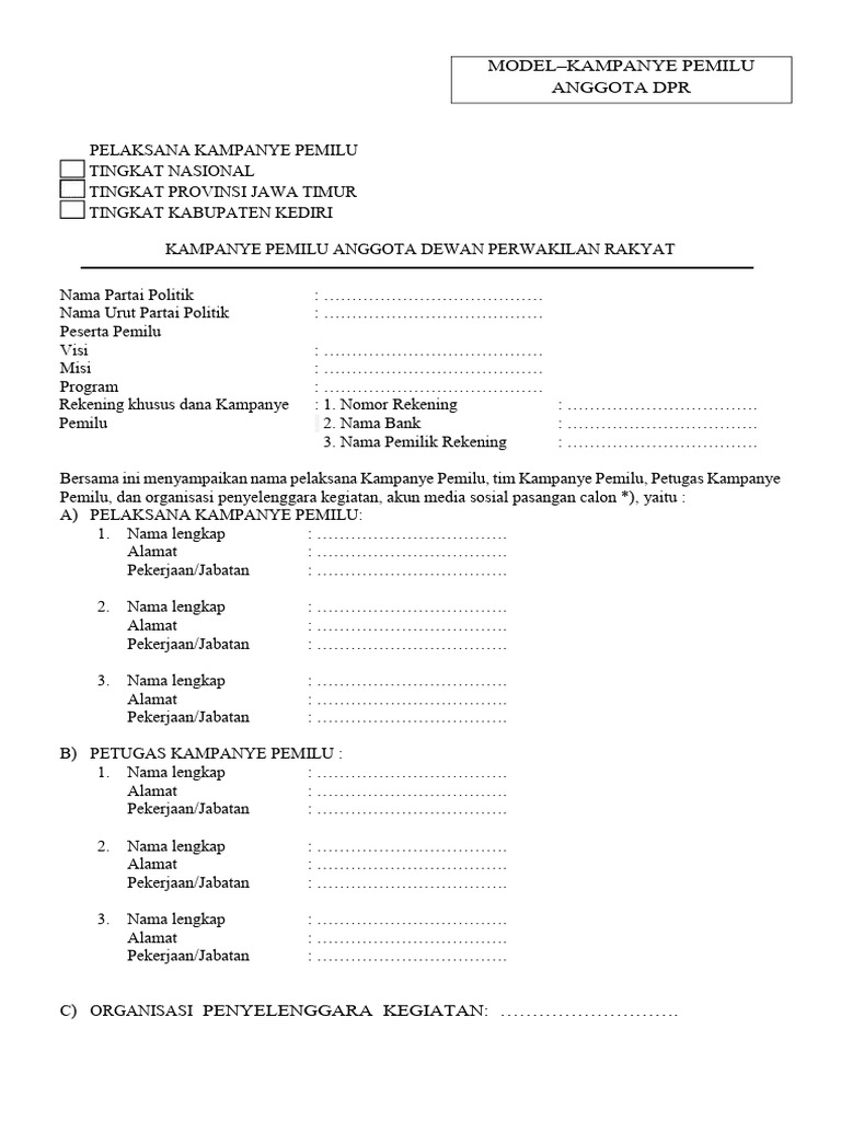 Model Kampanye DPR | PDF