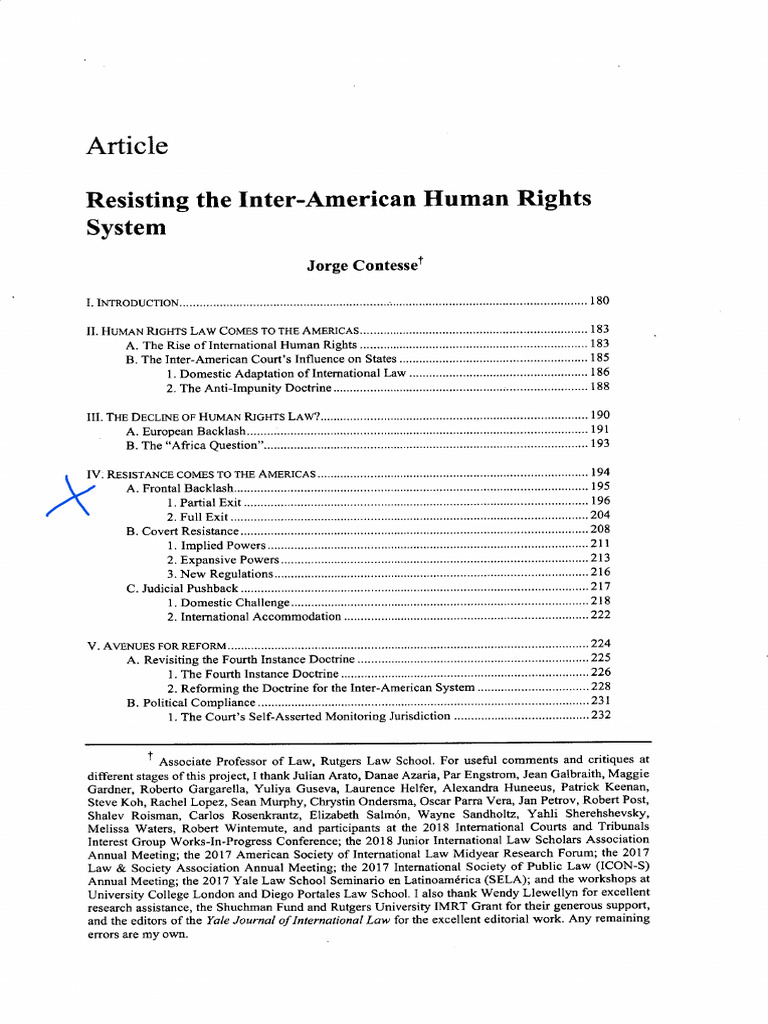 Jorge Contesse Resisting The Inter-American Human Rights System | PDF ...