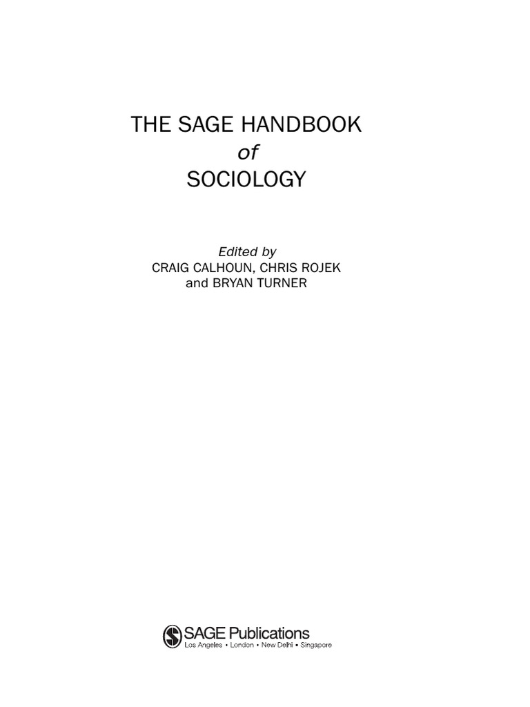 Craig Calhoun, Chris Rojek and Bryan S. Turner - The SAGE Handbook of ...