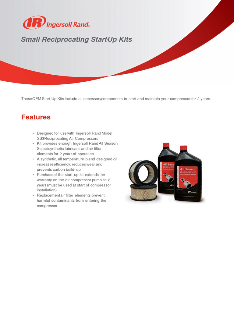Small Reciprocating Start Up Kits - en | PDF | Lubricant | Motor Oil