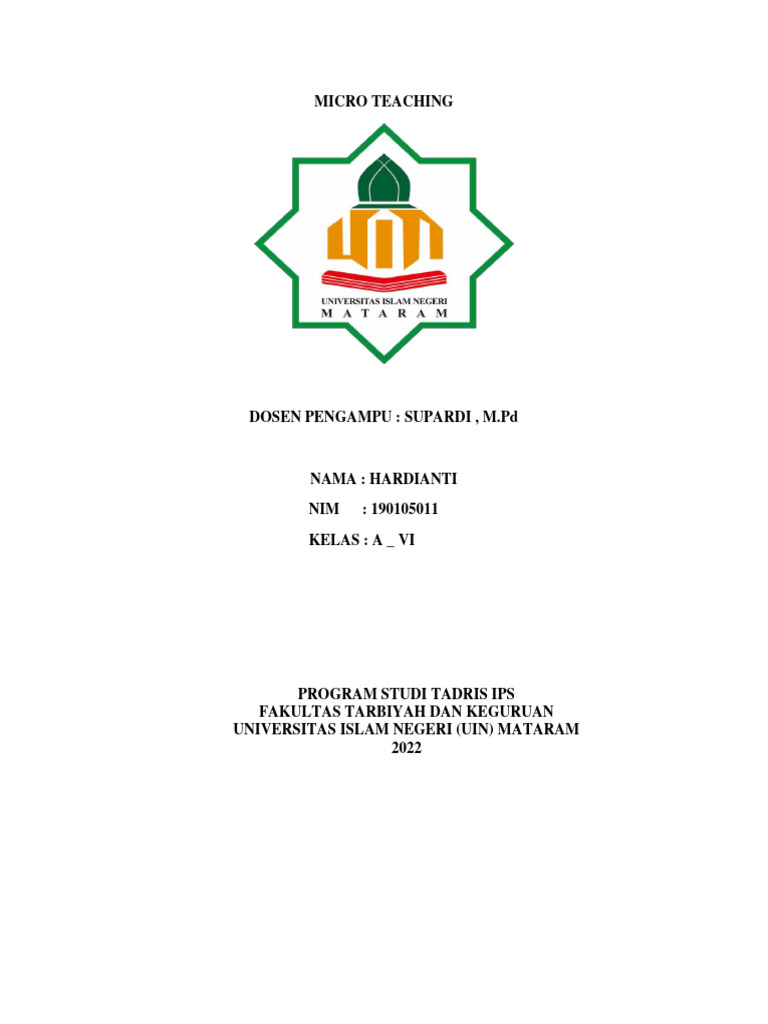 Micro Teaching Hardianti | PDF