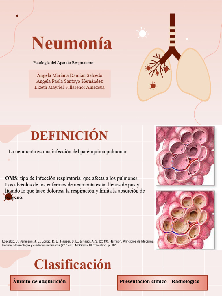 Neumonía: Clasificación y Fisiopatología | PDF | Neumonía | Neumología