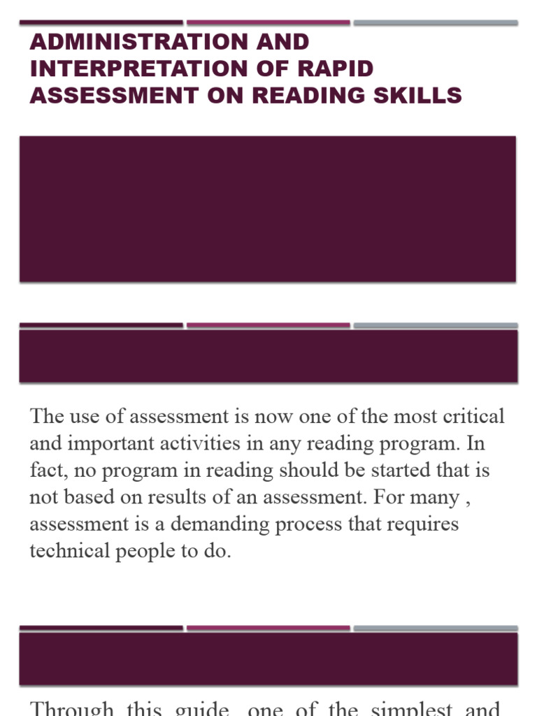 Administration and Interpretation of Rapid Assessment On Reading | PDF