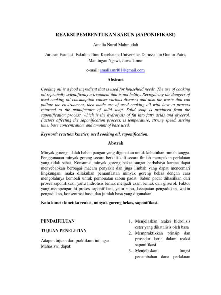 Reaksi Pembentukan Sabun Pdf