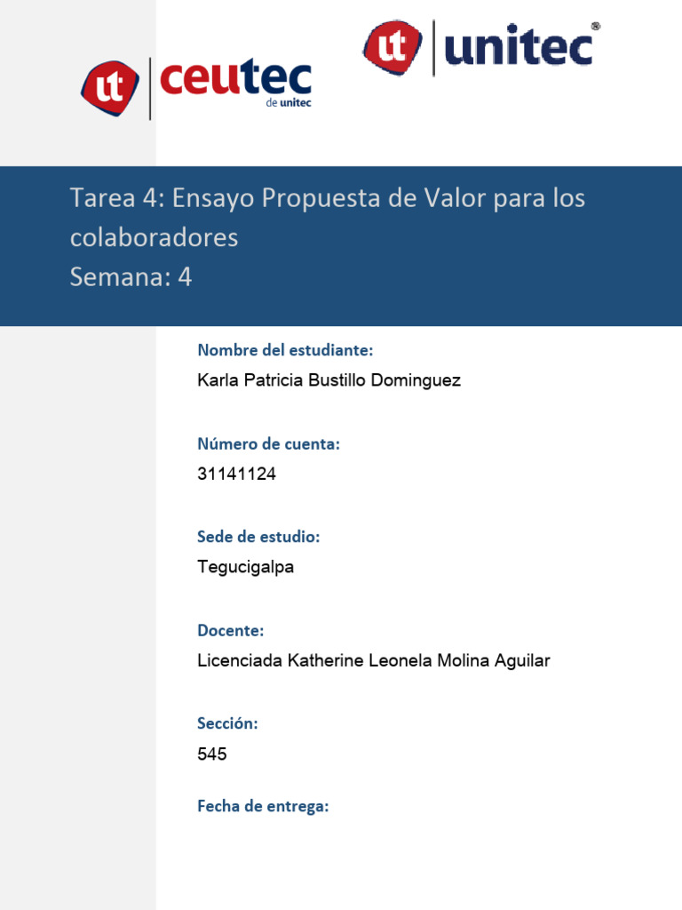 Annotated-Tarea 4 Ensayo - Propuesta de Valor para Los Colaboradores | PDF | Business | Economias