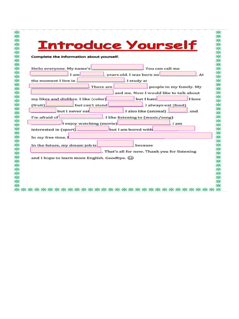Introduce Yourself | PDF