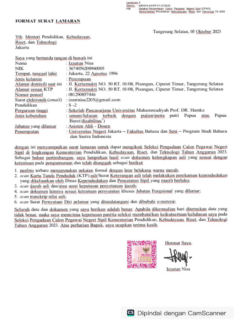 Ematerai Surat Lamaran 2 | PDF